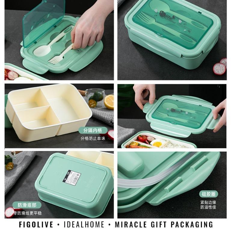Bento Microwave & Freeze Safe lunch box for kids / Adults - PP5 1400 ML With Spoon & Fork BPA ...
