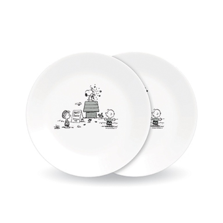 Corelle 2pc Dinner Plate Set - Peanuts Snoopy Monochrome Limited ...