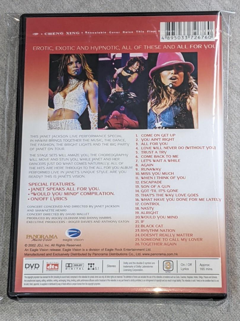 歐美DVD JANET JACKSON LIVE IN HAWAII DTS Dolby環繞聲及立體聲共3種聲軌, 興趣及遊戲, 音樂樂器 ...