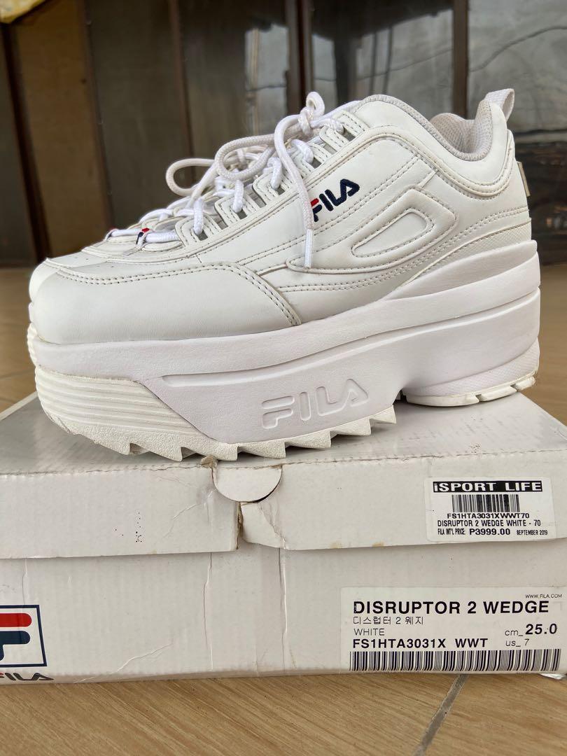 FILA Disruptor 2 Platform Wedge White , Women's Fashion, Footwear ...