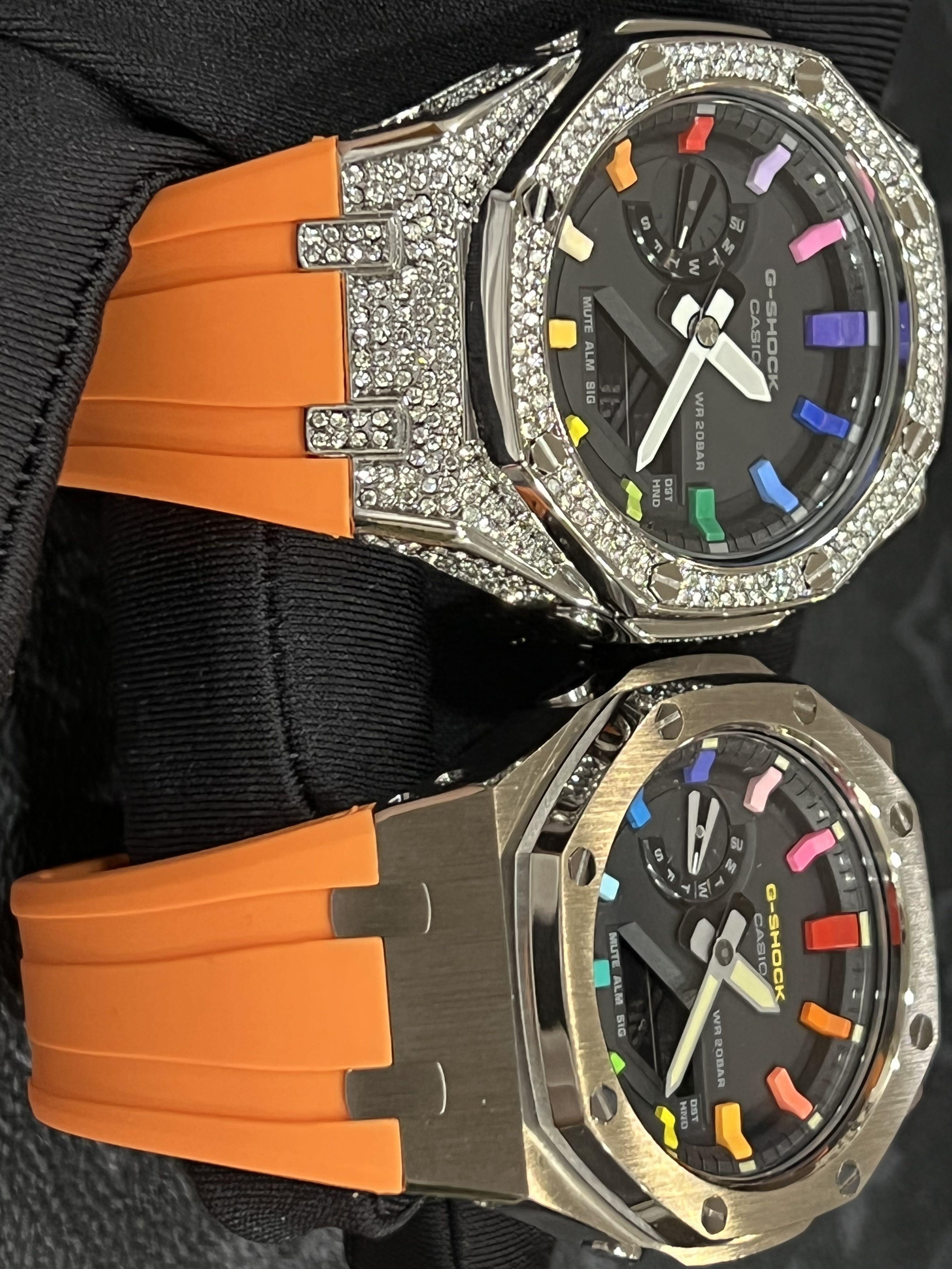 Gshock colourful rainbow mods bundle mods Casio ga-2100 ga-2110 ga2100 ...