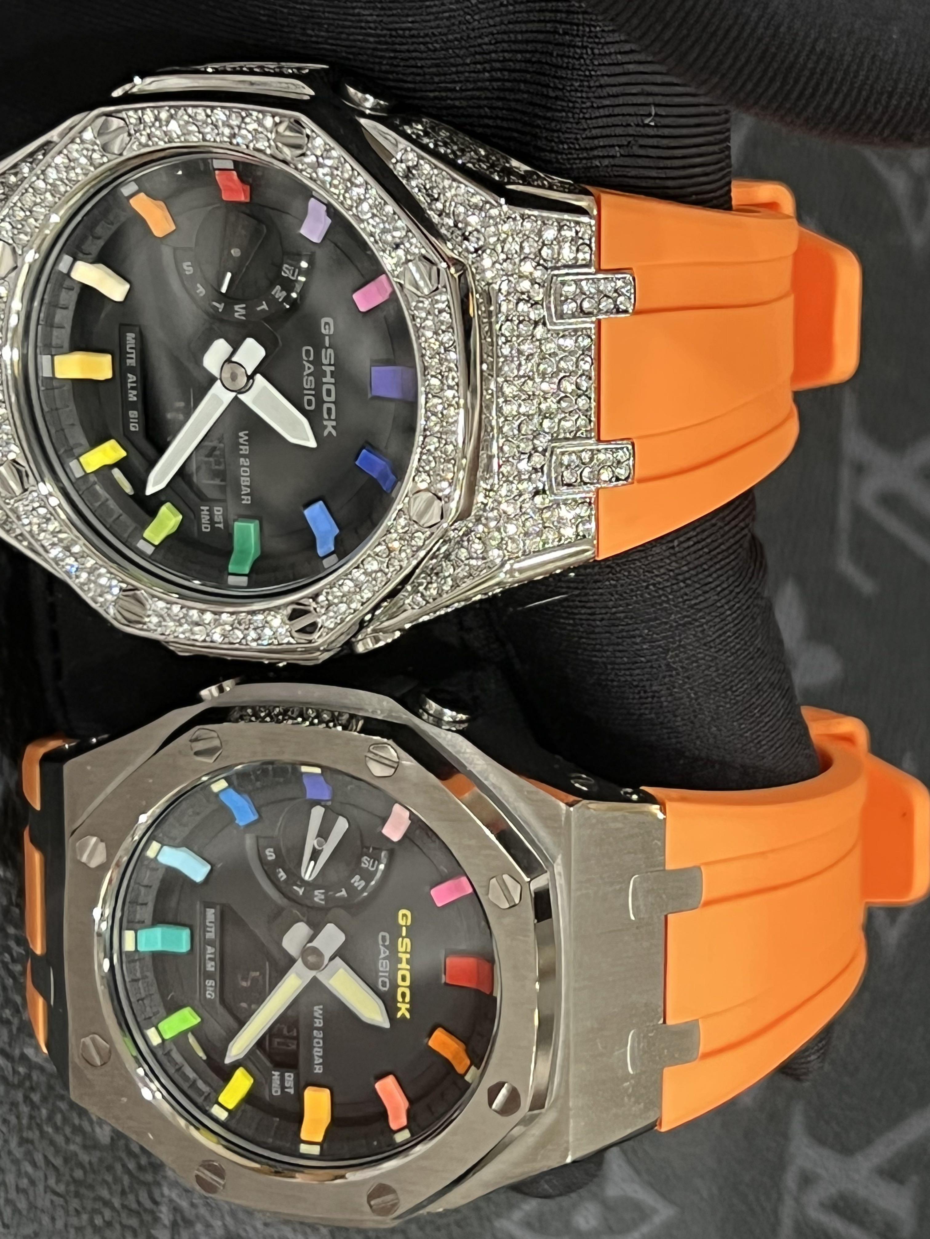 Gshock colourful rainbow mods bundle mods Casio ga-2100 ga-2110 ga2100 ...