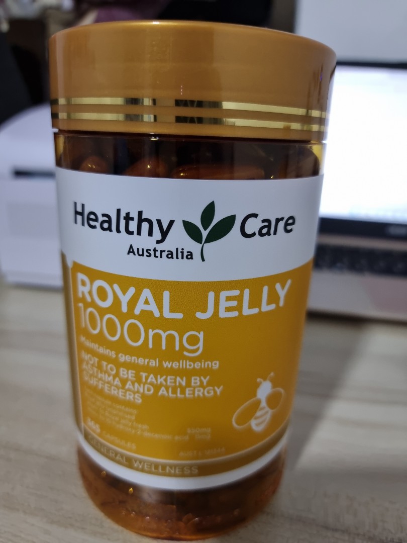 Healthy care Royal jelly 1000mg, 365 capsules, Health & Nutrition ...
