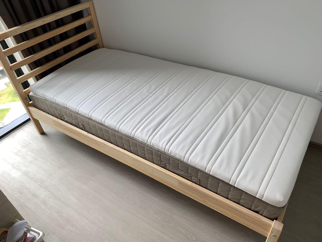 IKEA Hamarvik mattress with Tarva bed frame, Furniture & Home Living ...