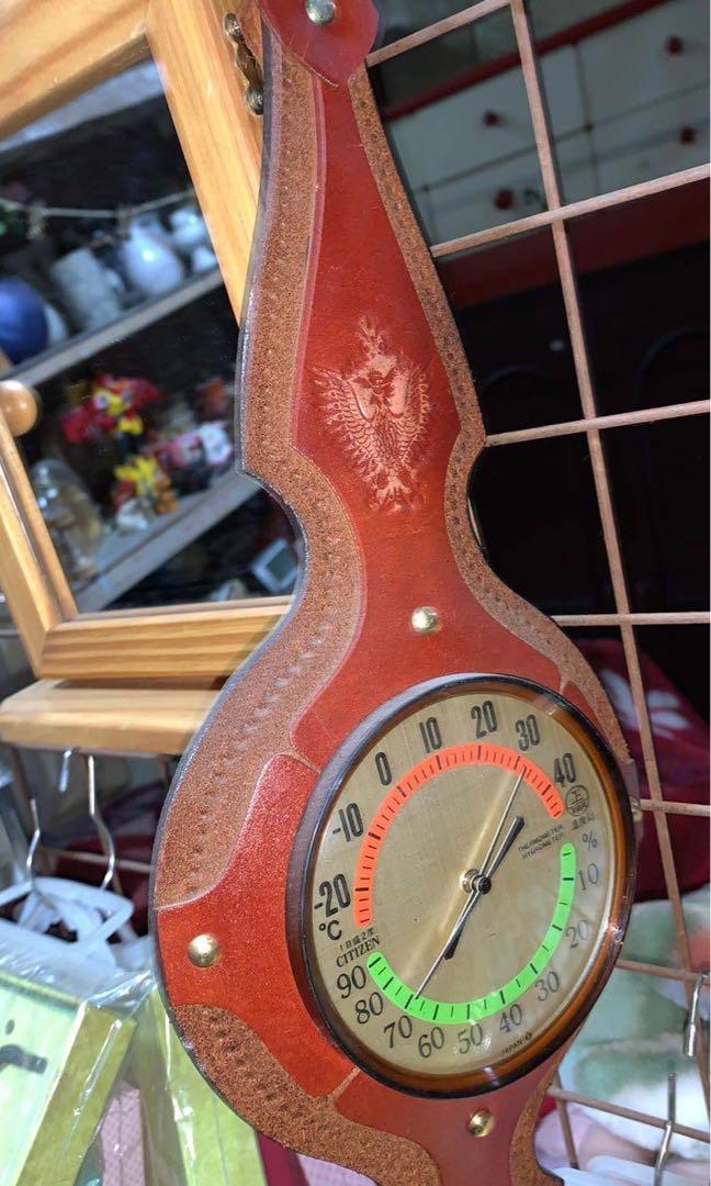 JAPAN UNIQUE LEATHER THERMOMETER HYDROMETER DECOR, Furniture & Home ...