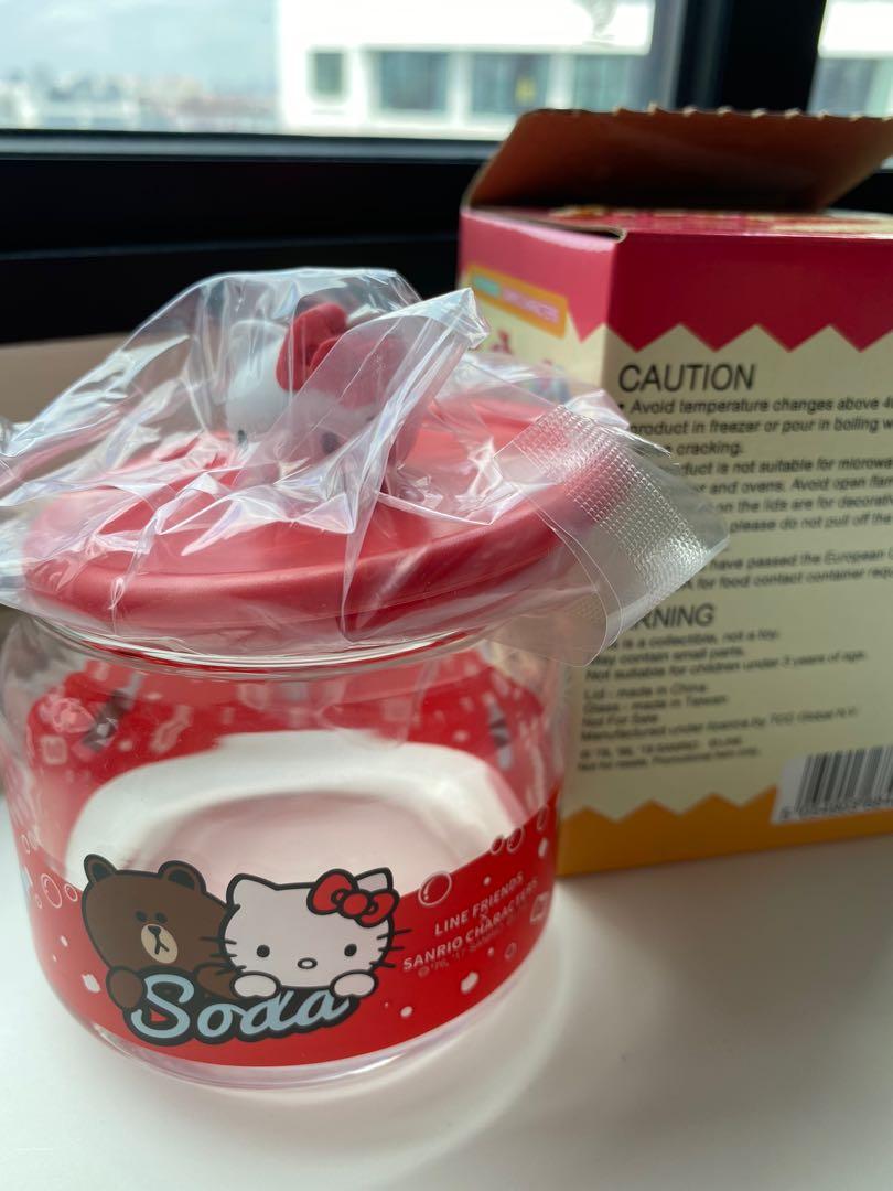[Line Friends x Sanrio Characters] Glass Container Collection - Hello ...
