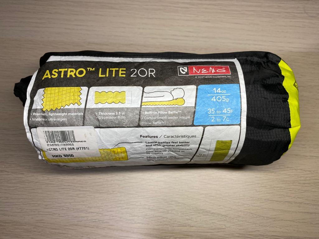 Nemo Astro™ Lite Sleeping Pad 單人充氣睡墊, 運動產品, 行山及露營 on Carousell