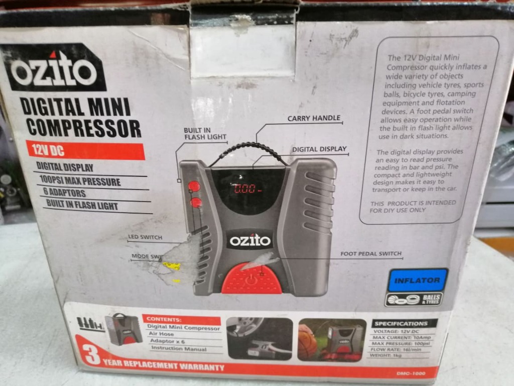 Ozito Digital Mini Compressor 12V, Commercial & Industrial ...