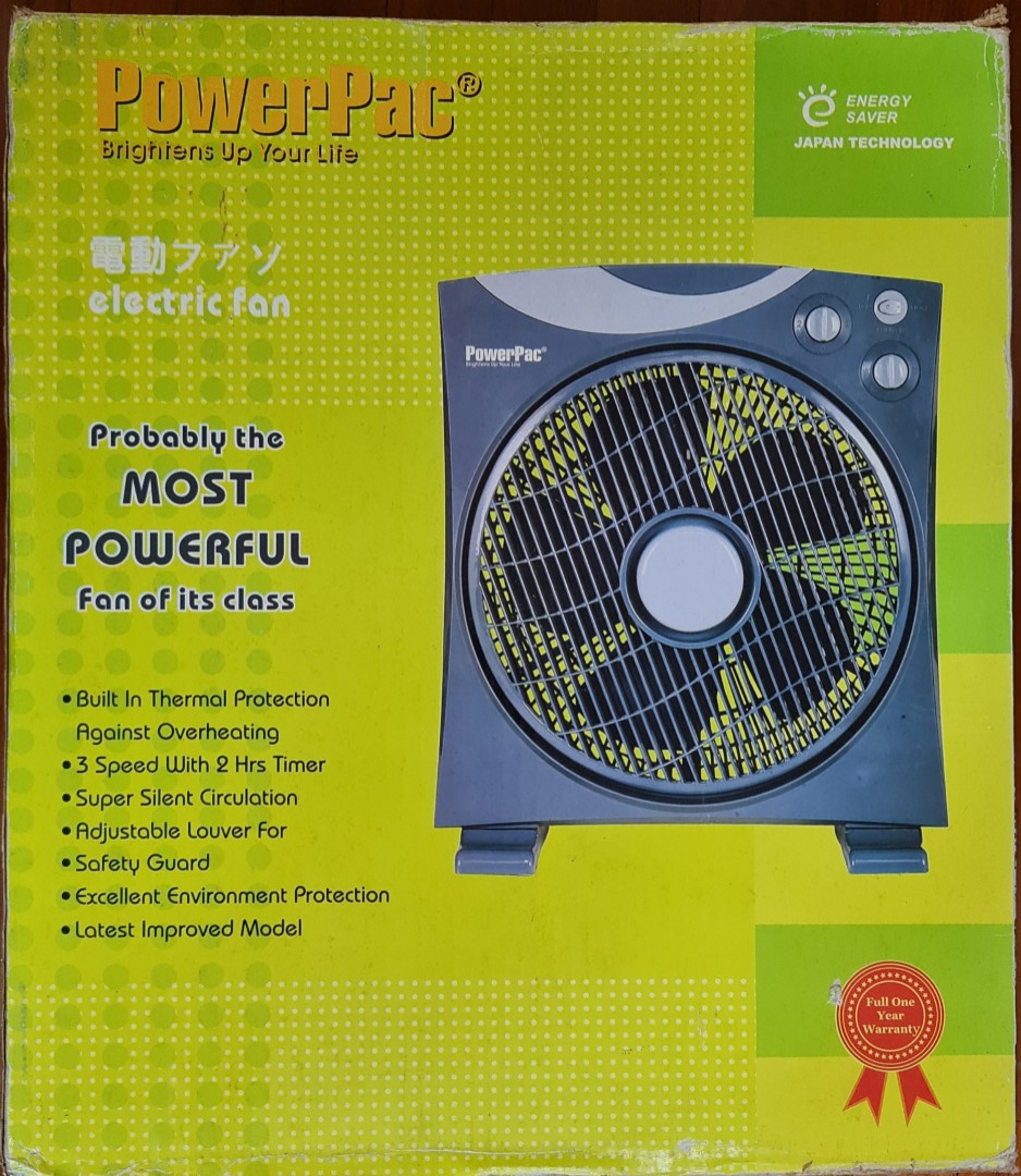 PowerPac Box Fan PPBF 30, Furniture & Home Living, Lighting & Fans ...