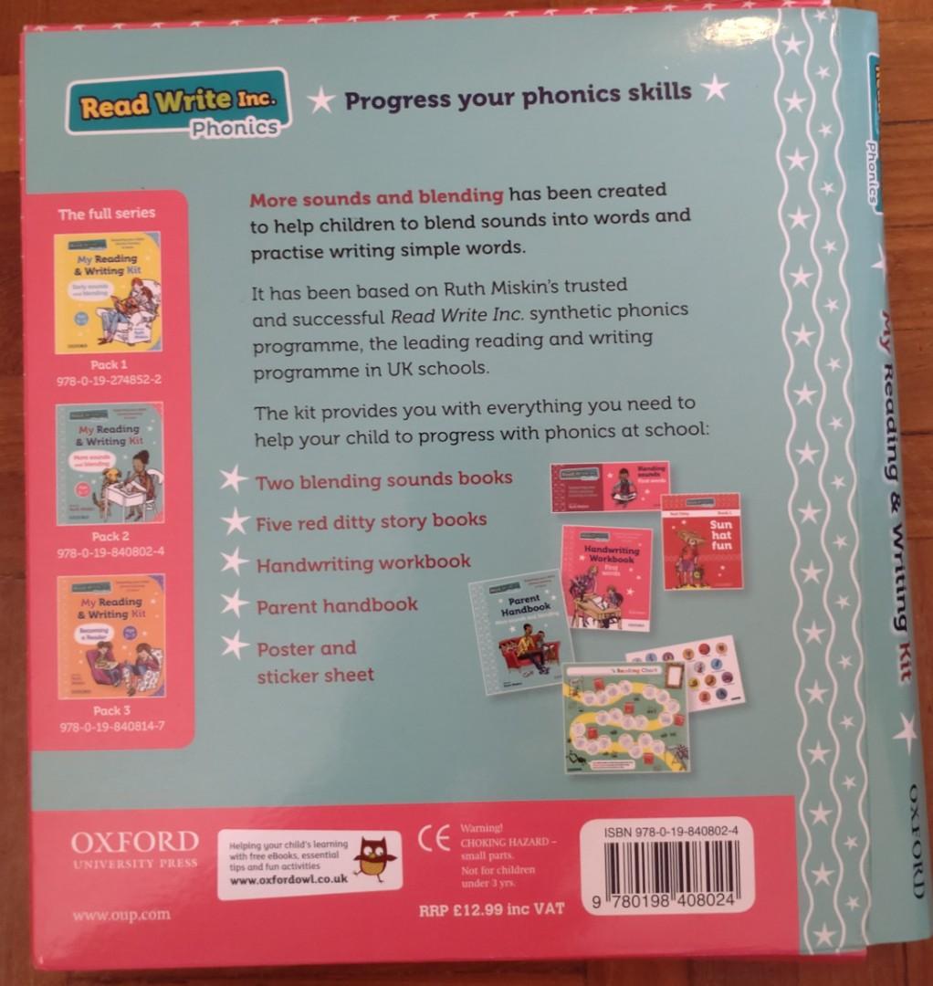 RWI Phonics My Reading & Writing Kit, 興趣及遊戲, 書本 & 文具, 教科書 - Carousell