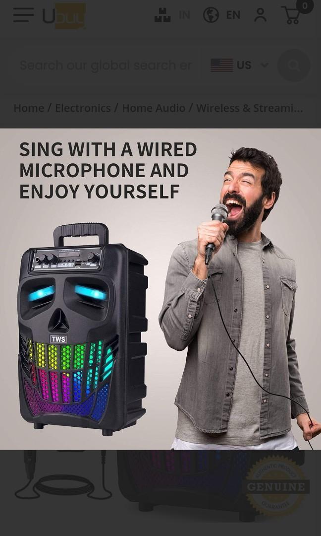 Skull karaoke portable FM speaker, Audio, Soundbars, Speakers ...