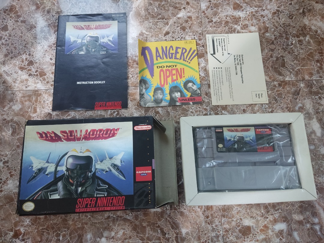 SNES Super Nintendo Cartridge Game Card UN SQUADRON (Original), Video ...