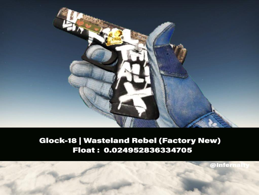 (STICKERS WORTH $30+) Glock-18 Wasteland Rebel FN CSGO SKINS KNIVES ...