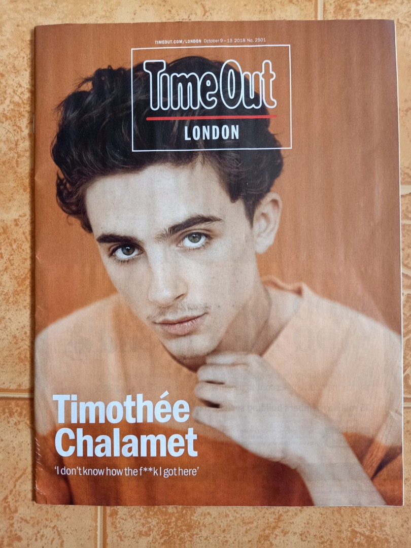 Timothee Chalamet TimeOut London Magazine, Hobbies & Toys, Books ...
