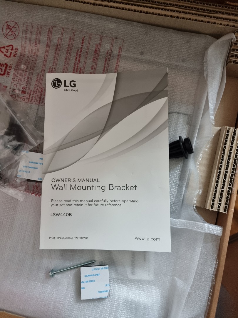 TV wall Mount(LG) LSW440B, TV & Home Appliances, TV & Entertainment, TV ...