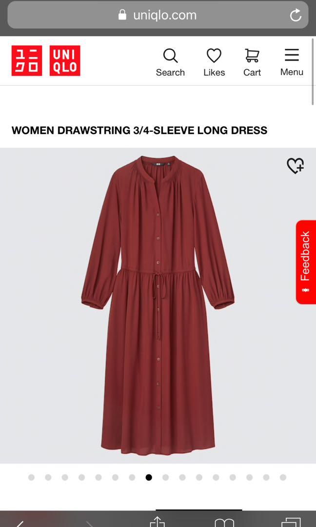 Uniqlo Red Wine Dress, Women's Fashion, Dresses & Sets, Dresses on ...