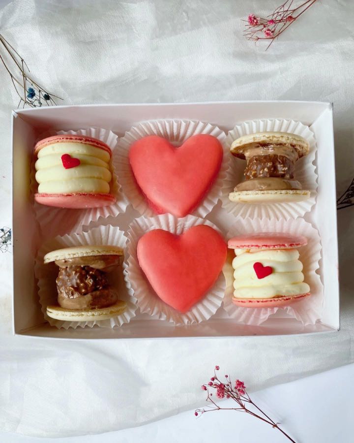 v day fat macarons, Food & Drinks, Homemade Bakes on Carousell