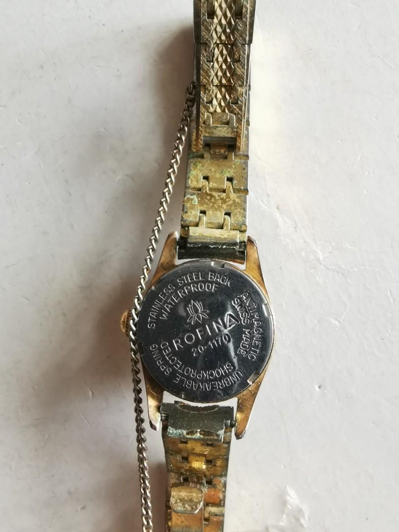 Vintage Rofina Watch with pagol watch strap, Women's Fashion, Watches ...