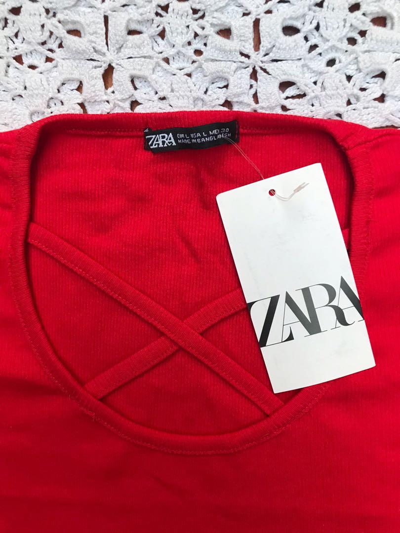 Zara Blood Red Top, Women's Fashion, Tops, Shirts on Carousell