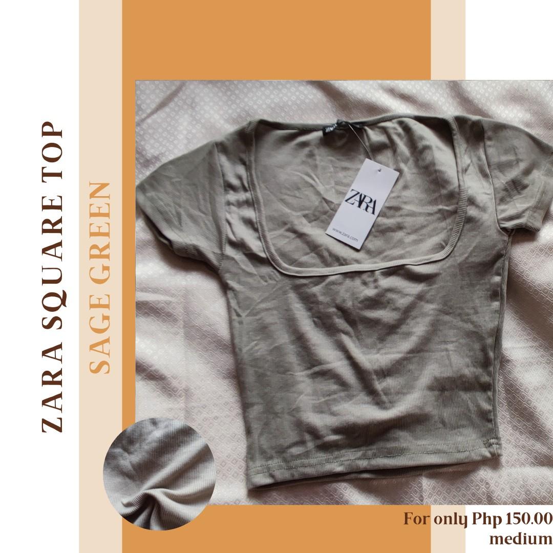 ZARA SQUARE NECK TOP, Women's Fashion, Tops, Blouses on Carousell