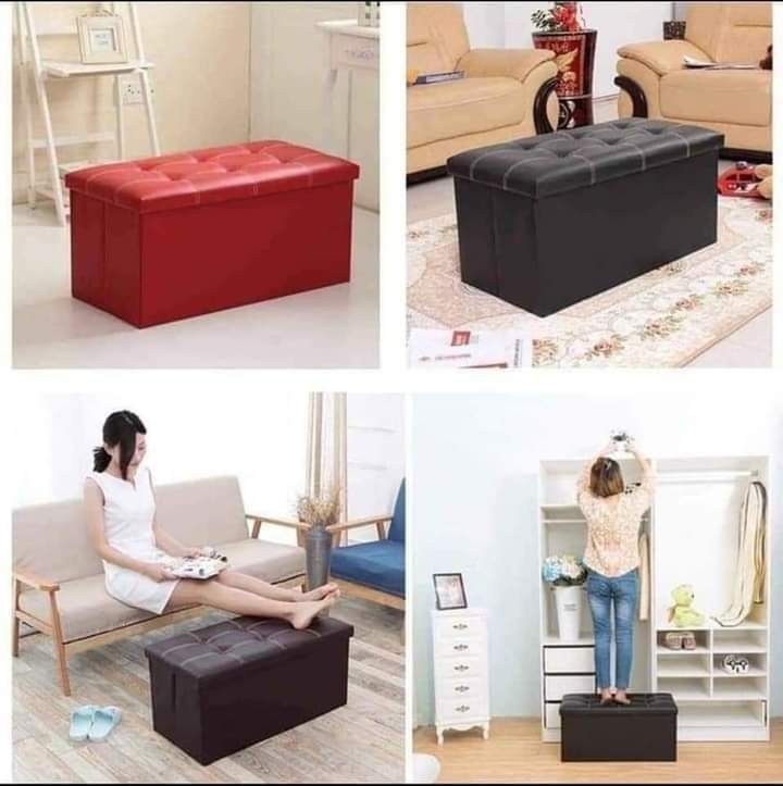 2in1 Storage Box and chair stool, Furniture & Home Living, Furniture ...