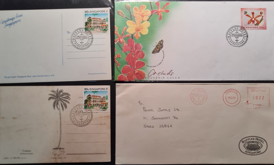 A Group Of Raffles Hotel 1991 Reopening Commemorative Picture Post ...