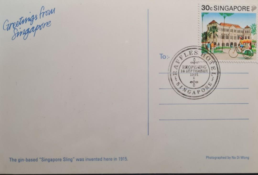 A Group Of Raffles Hotel 1991 Reopening Commemorative Picture Post ...