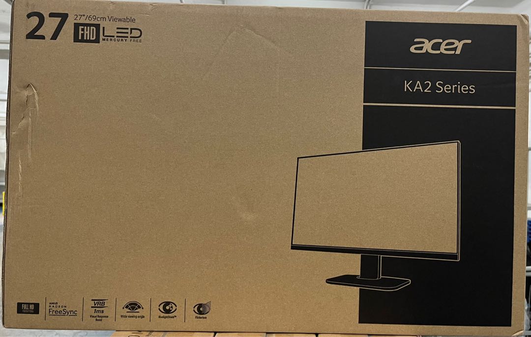 Acer KA2-27" Monitor Full HD 1920x1080 75Hz IPS 1ms VRB 16:9 250Nit, 家庭 ...