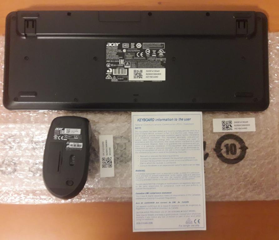Acer Wireless Keyboard + Wireless Mouse (2in1) Set + Free Gifts, Computers & Tech, Parts ...