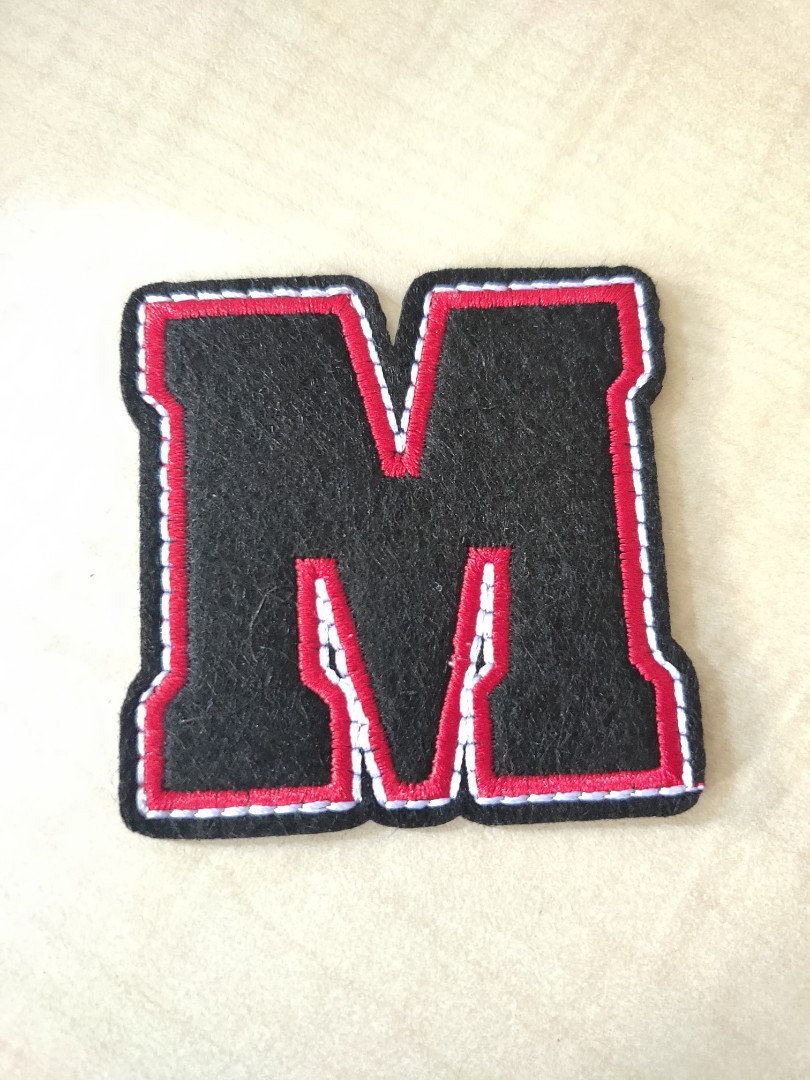 Alphabet Letter M iron on patch, Hobbies & Toys, Stationery & Craft ...