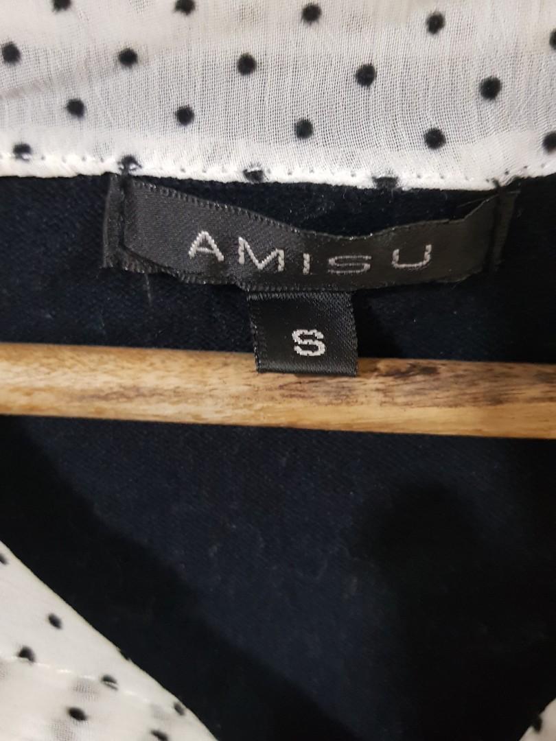 Amisu black and white top, Women's Fashion, Tops, Blouses on Carousell