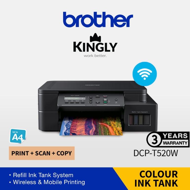 Brother DCP-T520W A4 3-in-1 Wireless Multi-Function Ink Tank AIO ...
