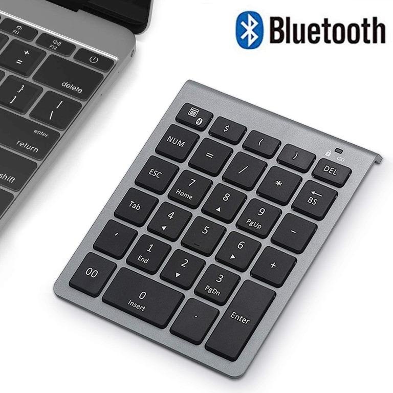 [C5199] Bluetooth Numeric Keypad, Acedada Slim Portable 28-Keys Wireless Bluetooth Number Pad ...
