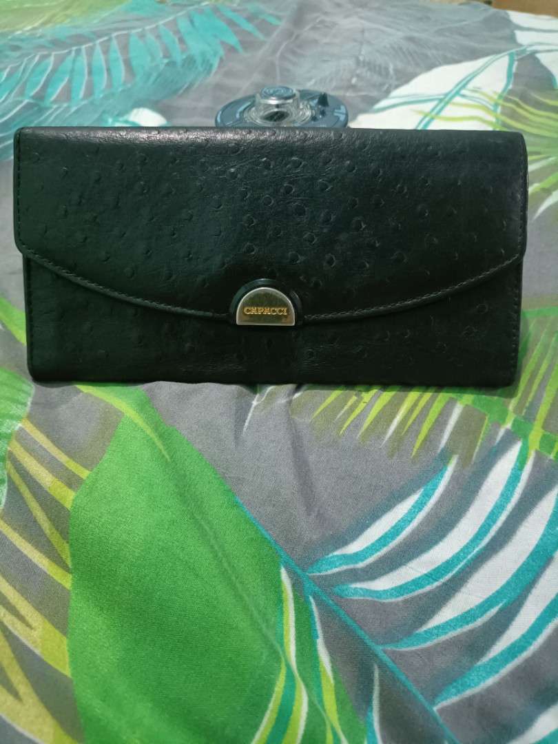 Capacci tifold long wallet( black), Luxury, Bags & Wallets on Carousell