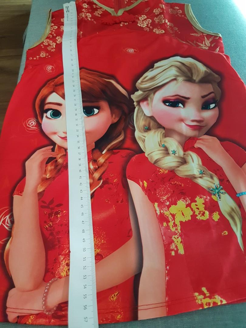Chinese New Year Frozen Elsa Anna Costume, Babies & Kids, Babies & Kids ...