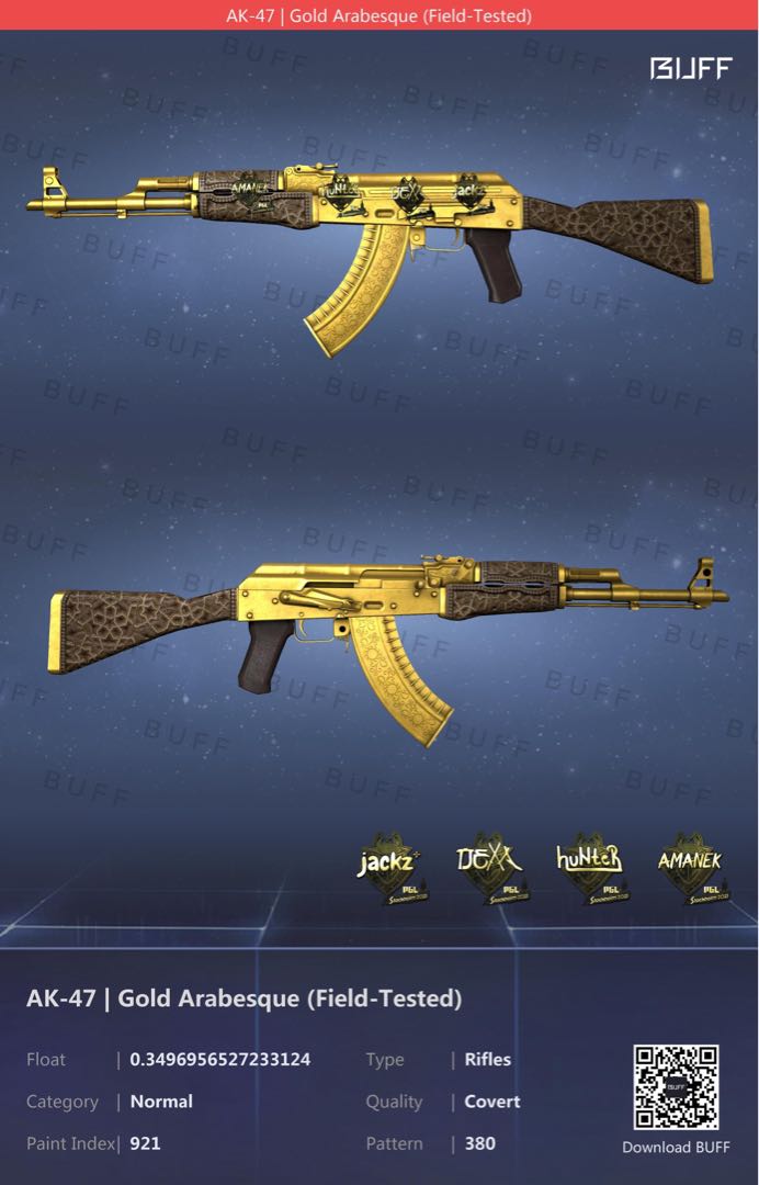 CSGO AK-47 Gold Arabesque FT, Video Gaming, Gaming Accessories, In-Game ...
