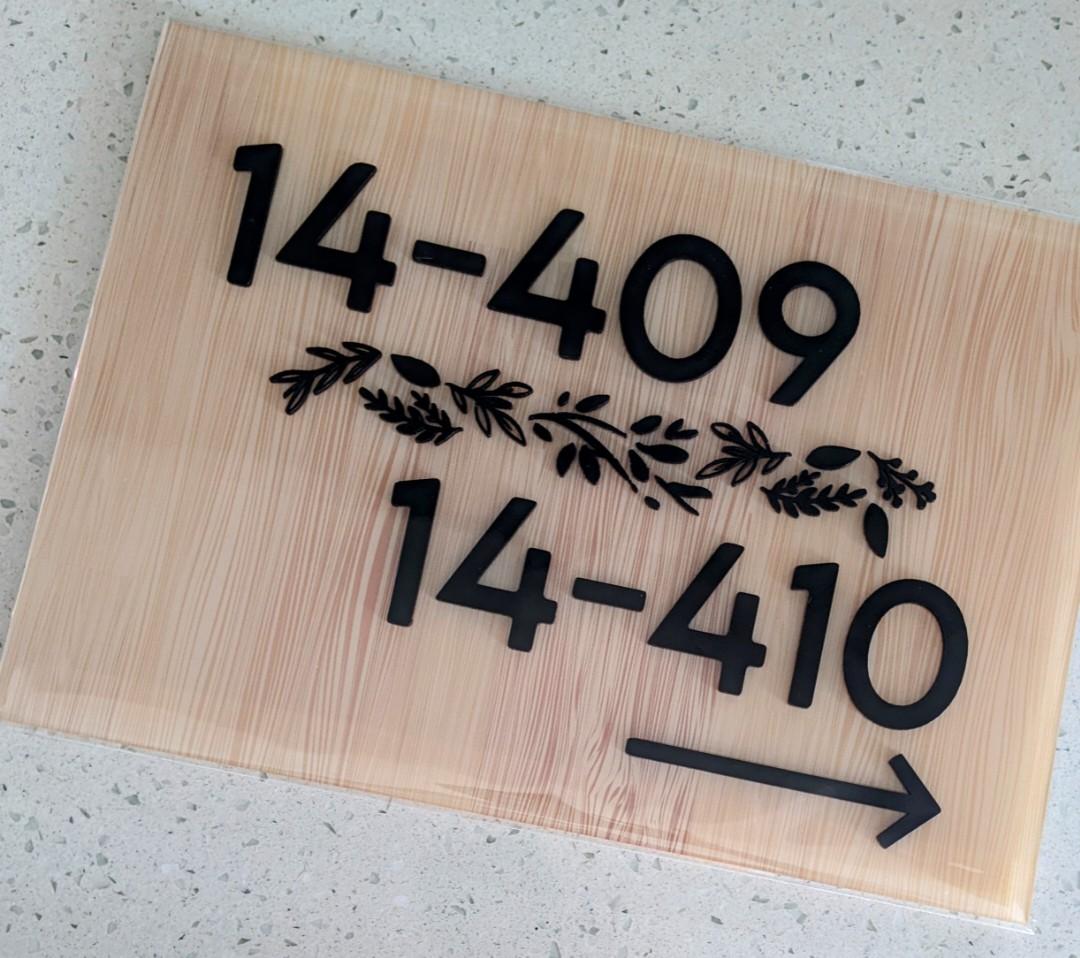 Customized Embossed Acrylic Signage / Door Sign / Unit Number / Double ...