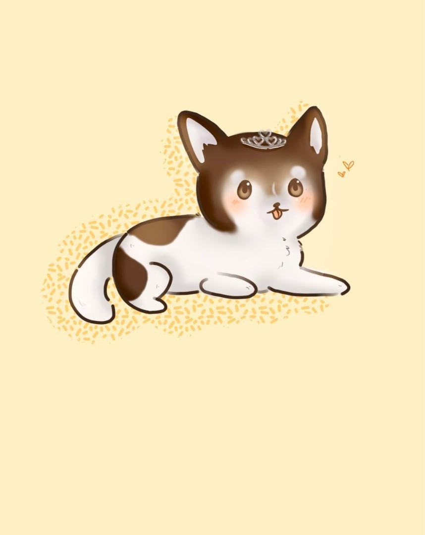 Cute pet drawing (digital art), Everything Else on Carousell