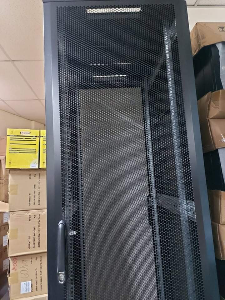 Free Standing Data Cabinet Perforated Back and Front Door, Furniture ...