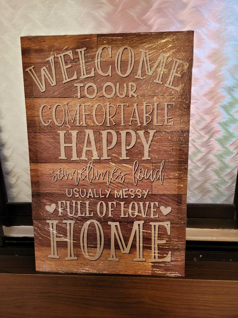 Home entrance sign with lovely words, Furniture & Home Living, Home ...
