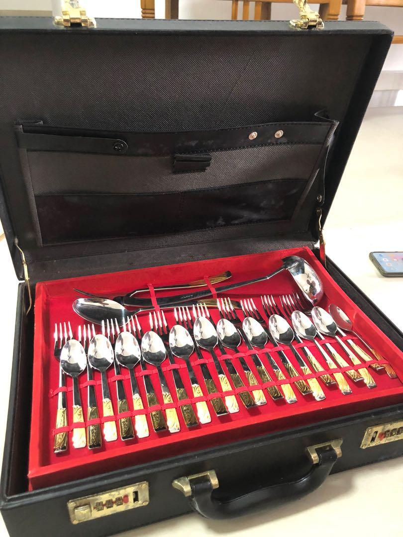 Italian Stainless steel 24k Cutlery set (Inoxpran), TV & Home ...