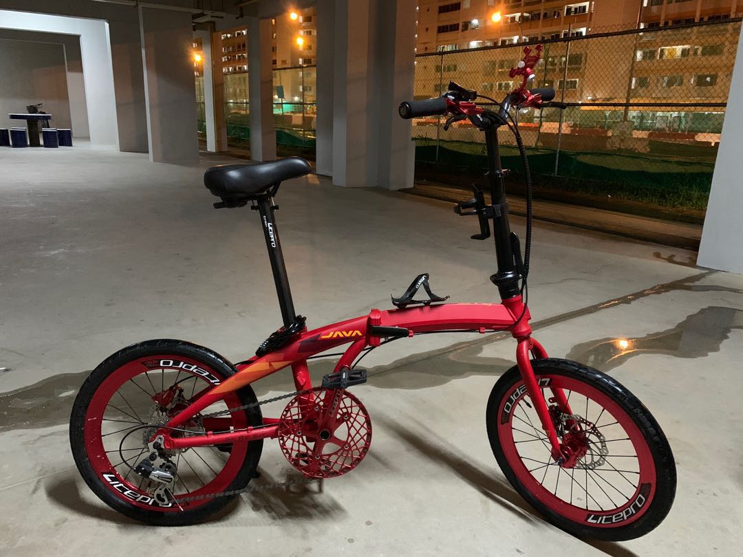 Java Zelo V2 Red upgraded Folding bike FOR SALE!!, Sports Equipment ...