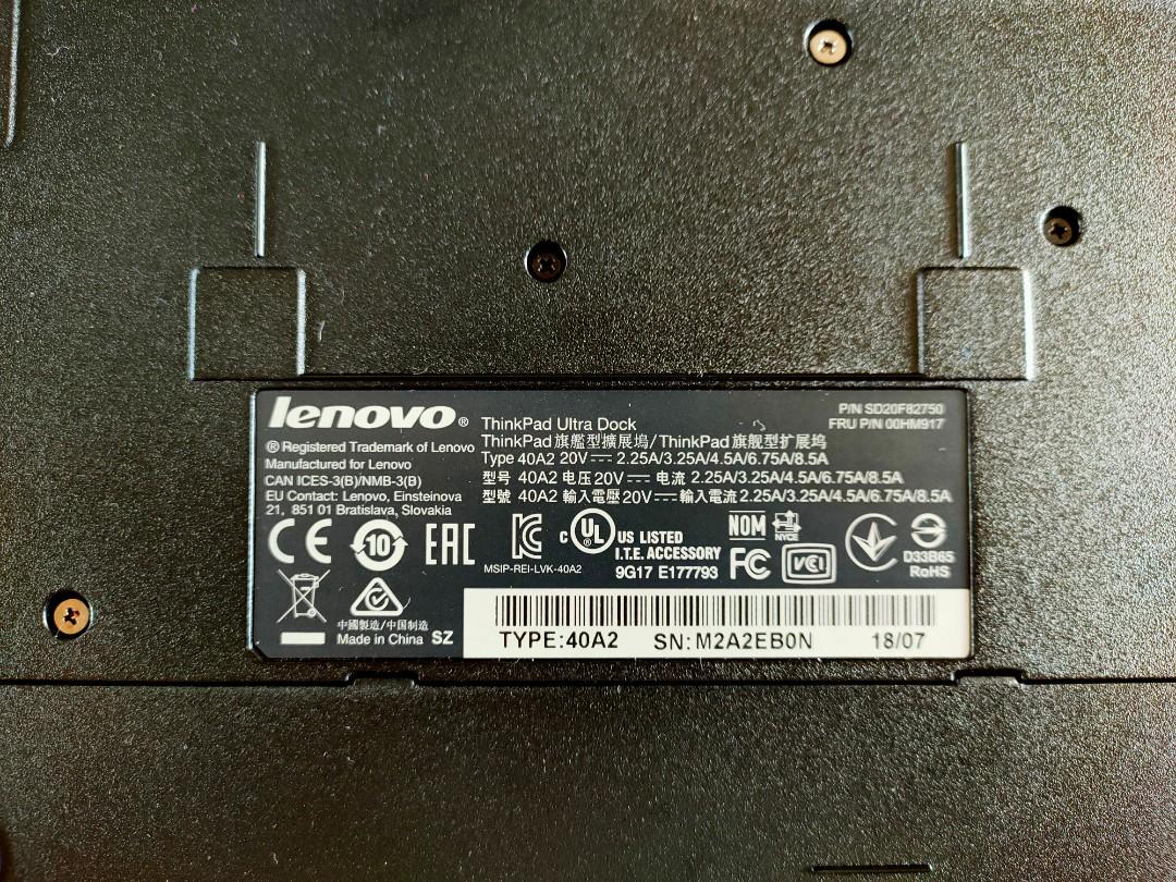 Lenovo Thinkpad Docking Station 40A2 with 90w power brick, Computers ...