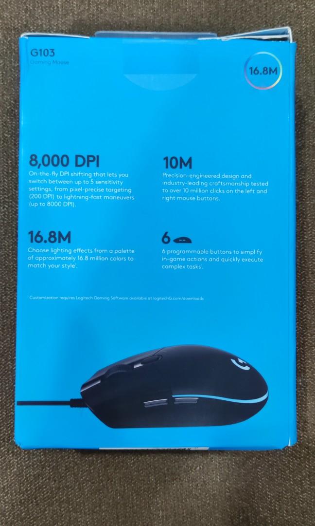 Logitech G103 Gaming Mouse, Computers & Tech, Parts & Accessories ...
