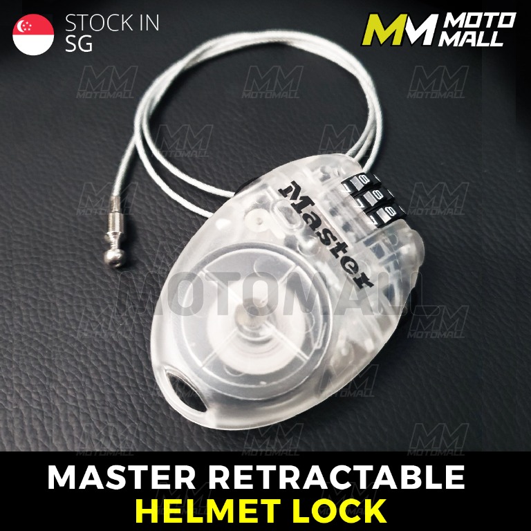Master Retractable Helmet Lock, Motorcycles, Motorcycle Accessories on ...