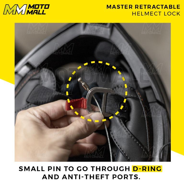 Master Retractable Helmet Lock, Motorcycles, Motorcycle Accessories on ...