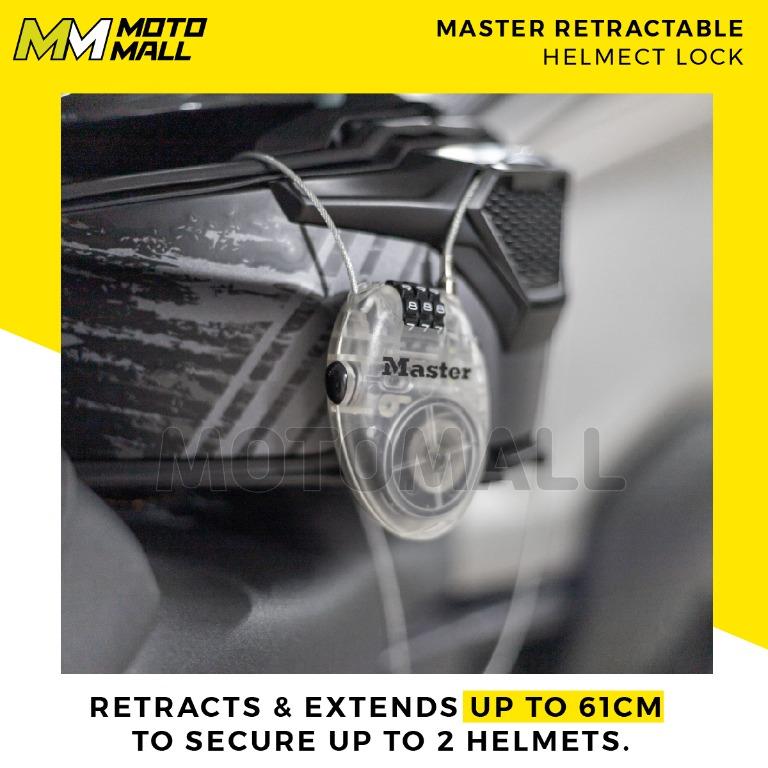 Master Retractable Helmet Lock, Motorcycles, Motorcycle Accessories on ...