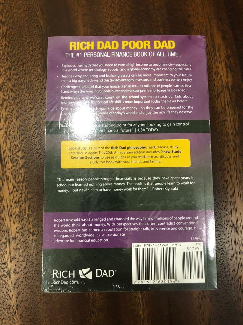 Brand New Rich Dad Poor Dad Book with Plastic Cover, Hobbies & Toys ...