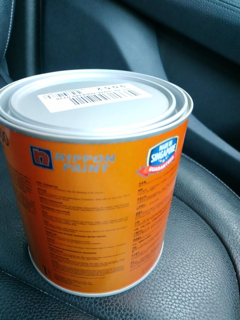 Nippon paint white 9052 1 liter SGD 19, Furniture & Home Living, Home ...