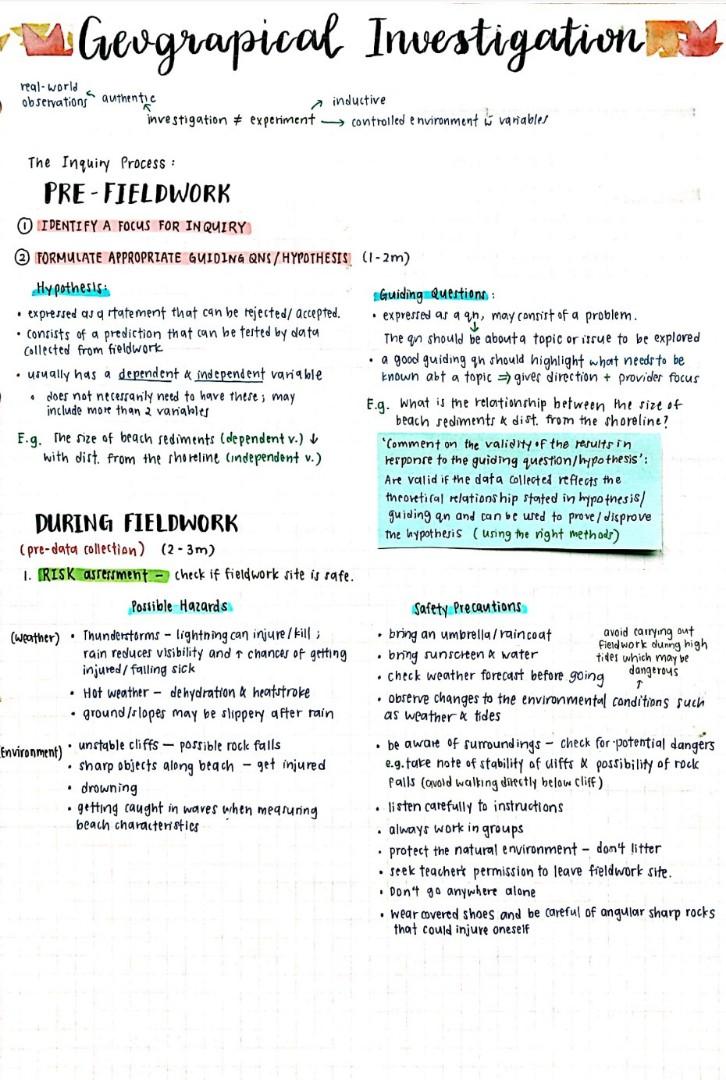 O level pure geography notes (content notes + GI + answering techniques ...